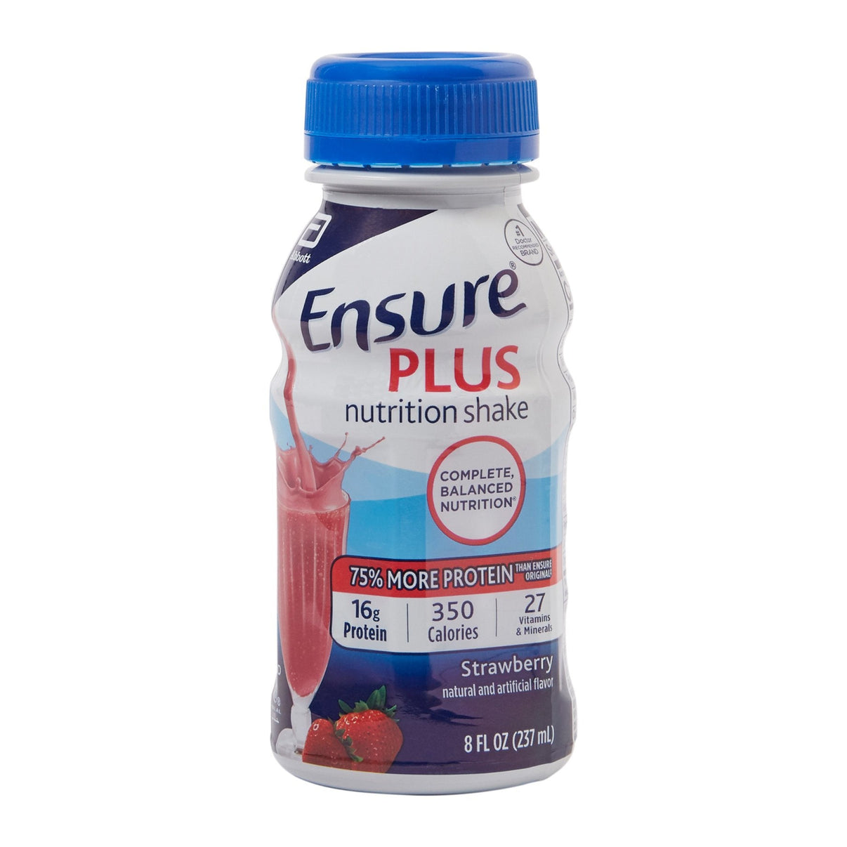 Ensure® Plus Nutrition Shake, Strawberry, 8-ounce bottle