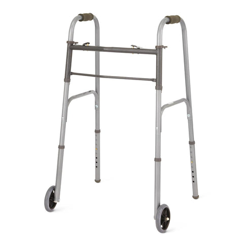 Guardian® Two-Button Folding Walker with 5" Wheels