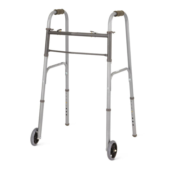 Guardian® Two-Button Folding Walker with 5" Wheels